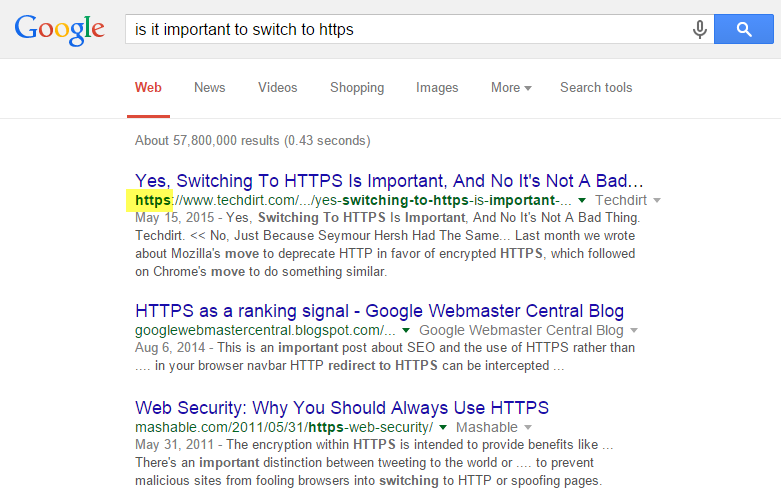 Google Gives HTTPS Pages Preference by Default Google Gives HTTPS Pages Preference by Default